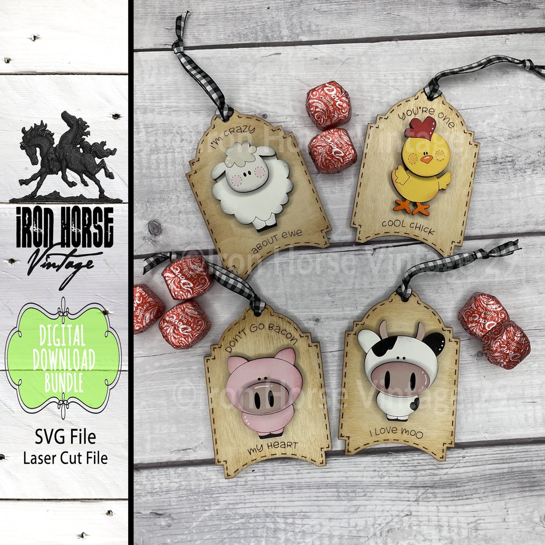Cute Farm Animal Gift Tags, Valentine Tags, Farmhouse Style, Baby Barn ...