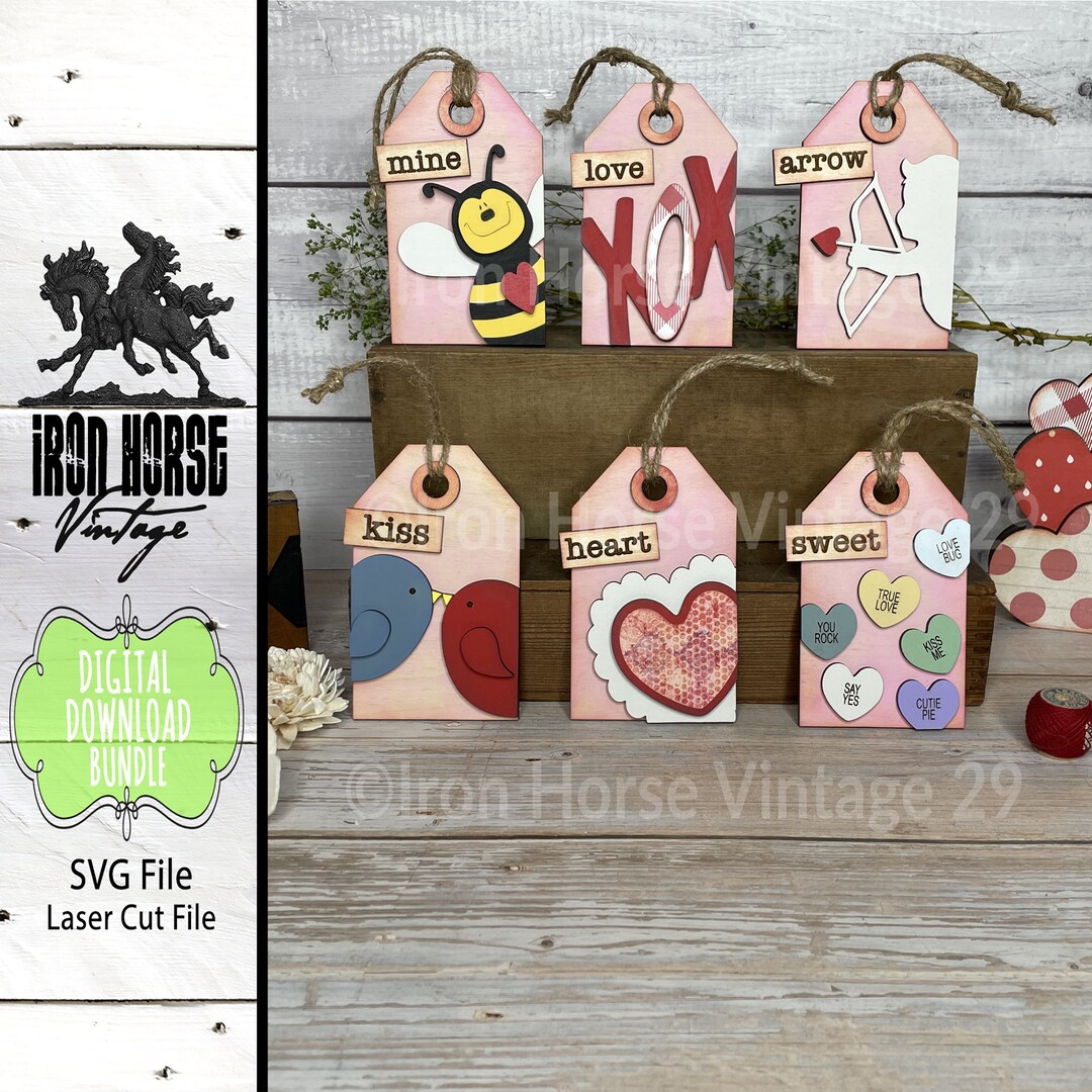 Oversize Gift Tags, Valentine Tags, Heart, Love, Kiss, Candy, Cupid SVG ...