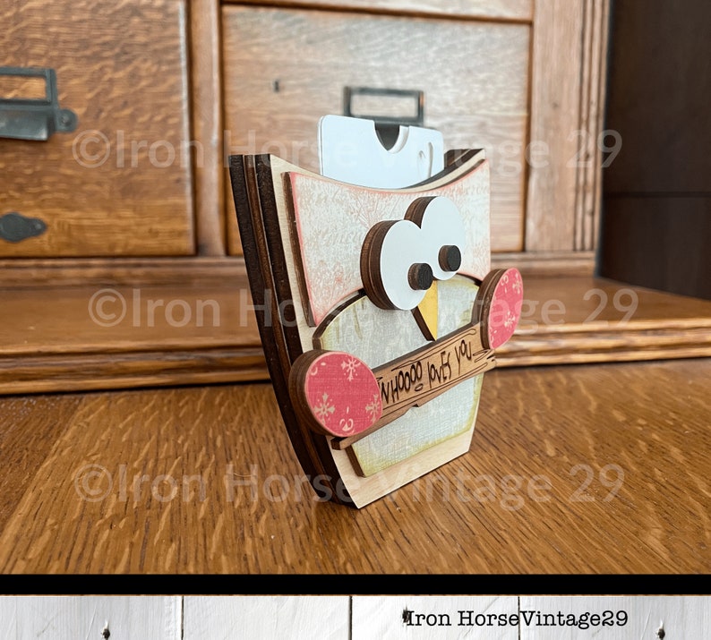 Owl Shelf Sitter Gift Card Holder: Valentine Home Decor (digital ...