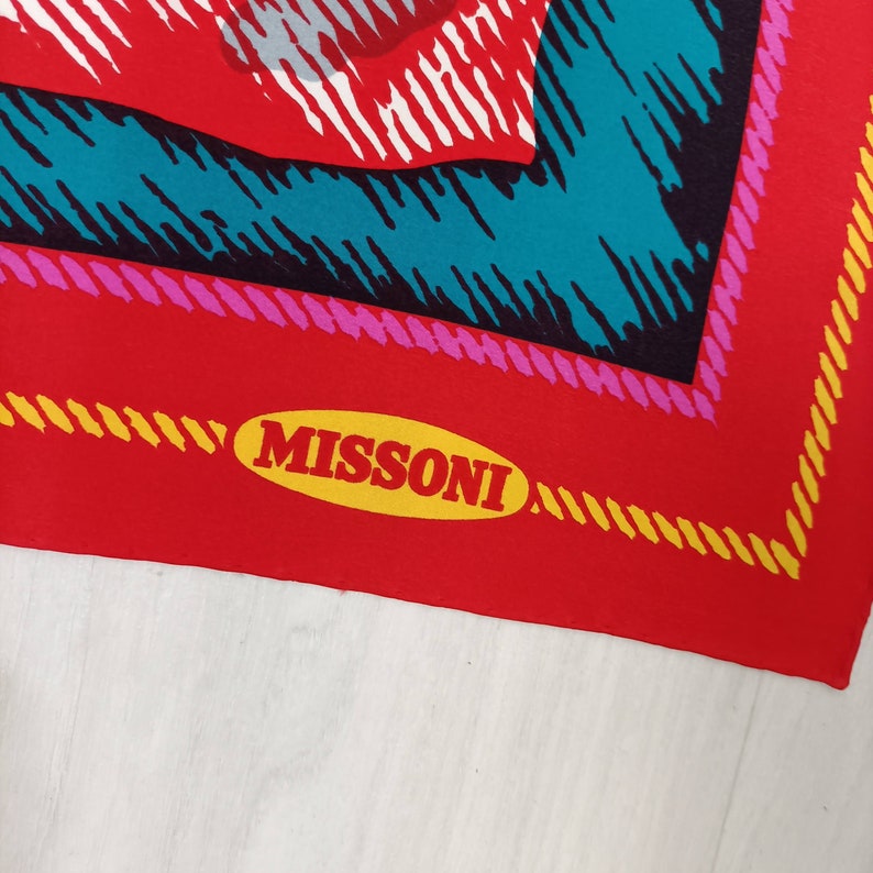 Vintage Missoni Red Scarf With Abstract Pattern - Etsy