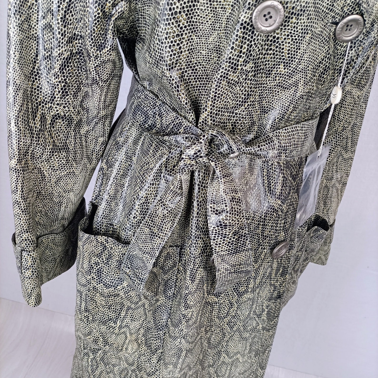 Leather Trench Coat Genny Python Print - Etsy