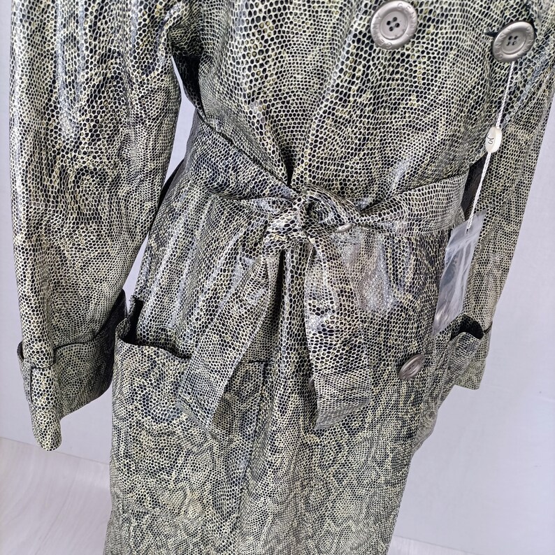 Leather Trench Coat Genny Python Print - Etsy