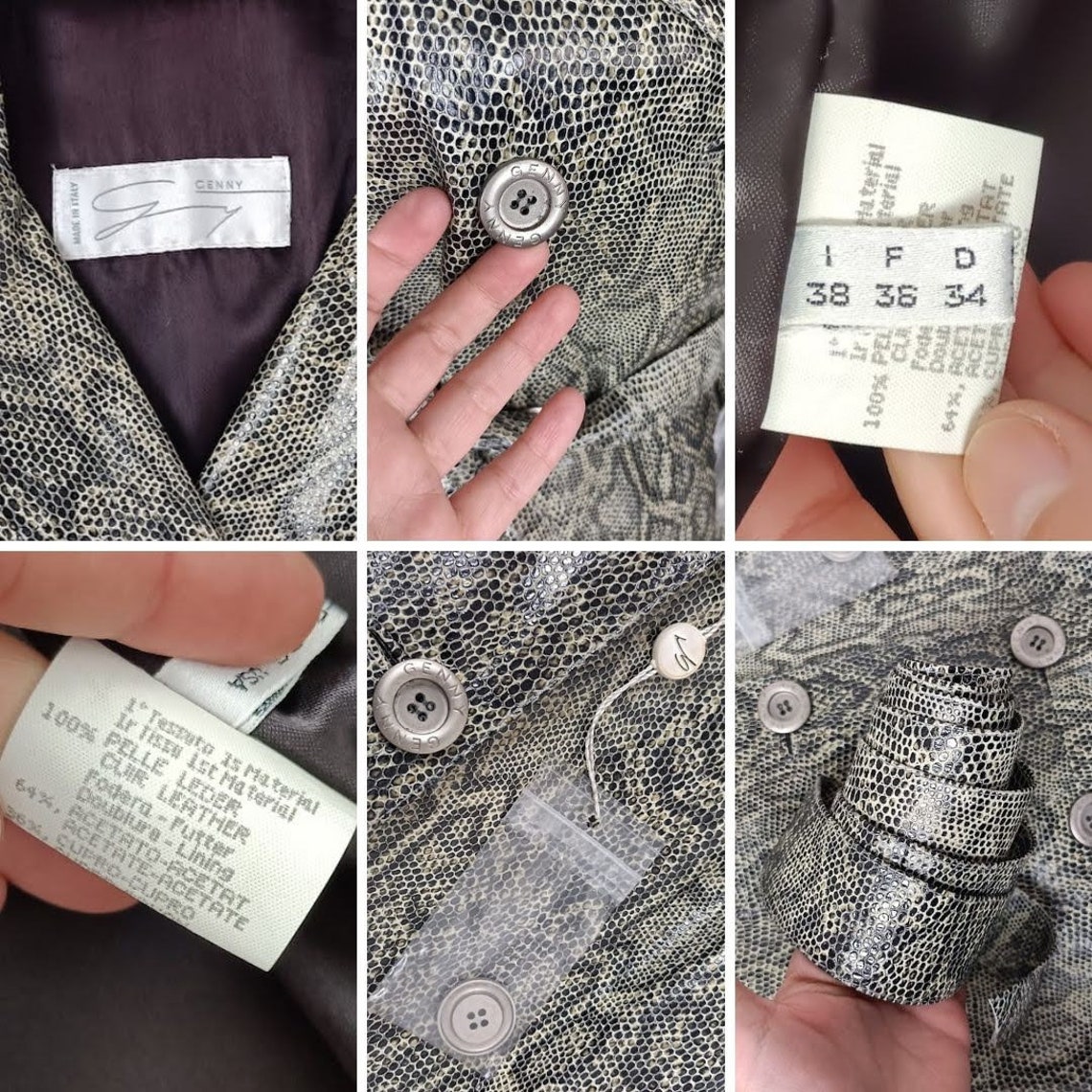 Leather Trench Coat Genny Python Print - Etsy