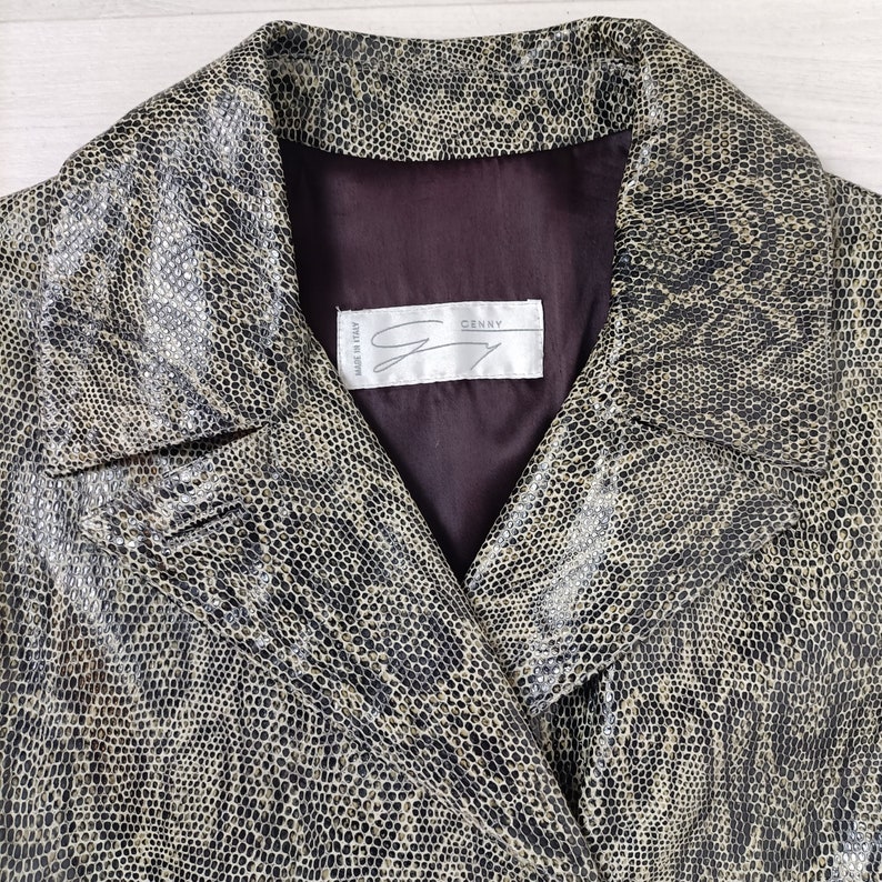 Leather Trench Coat Genny Python Print - Etsy