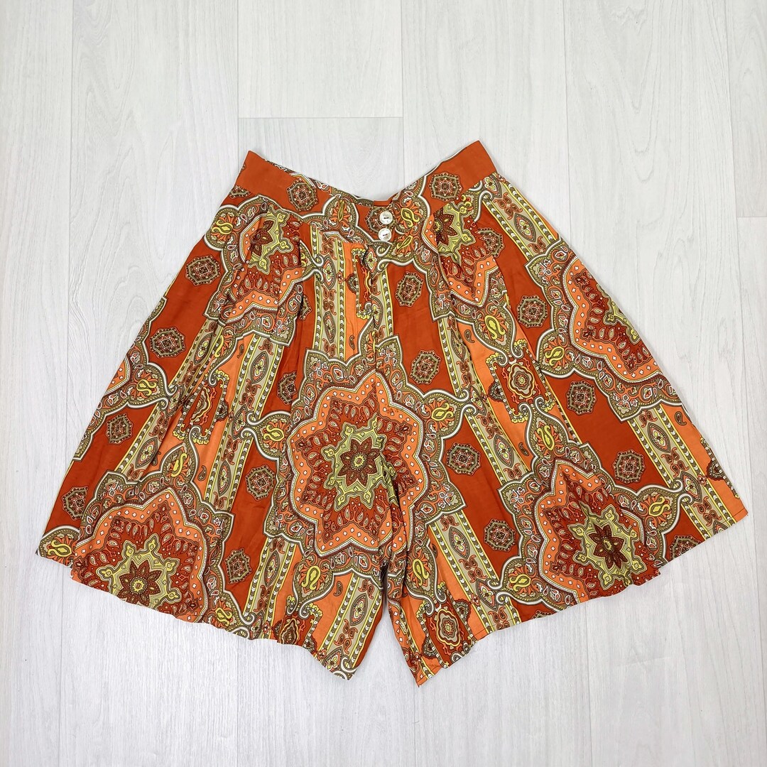 Vintage Paisley Print Boho Chic Shorts - Etsy