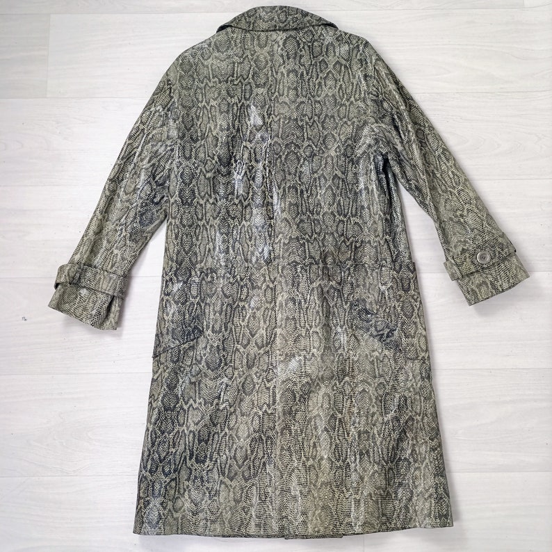 Leather Trench Coat Genny Python Print - Etsy