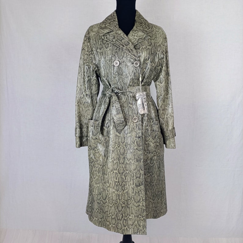 Leather Trench Coat Genny Python Print - Etsy