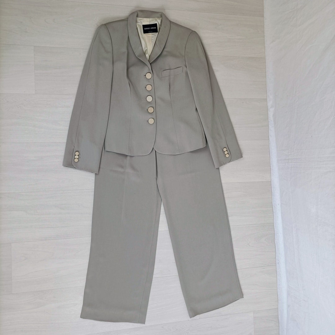 Greige Armani Suit With Trousers, Vintage Suit 90s - Etsy