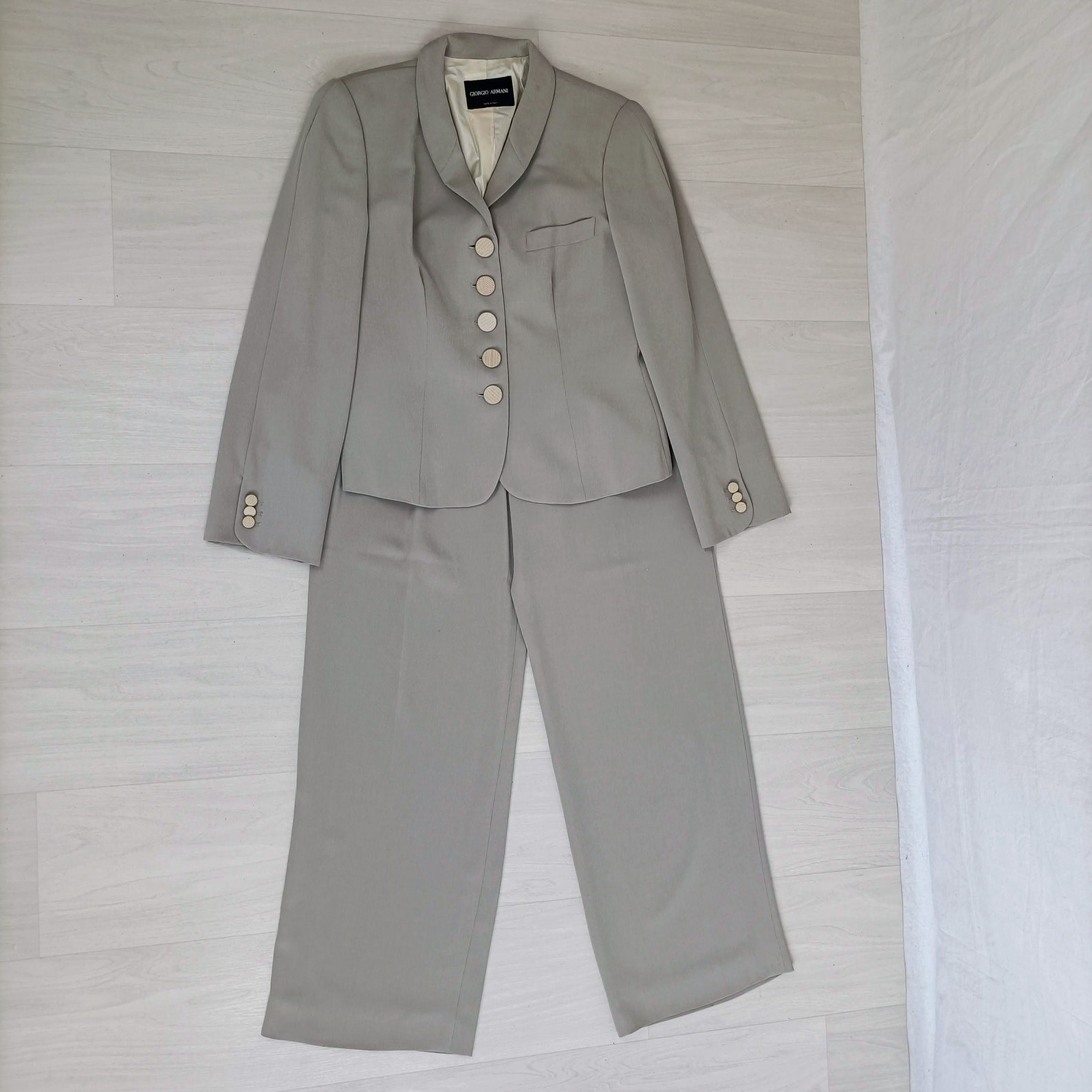 Greige Armani Suit With Trousers, Vintage Suit 90s - Etsy