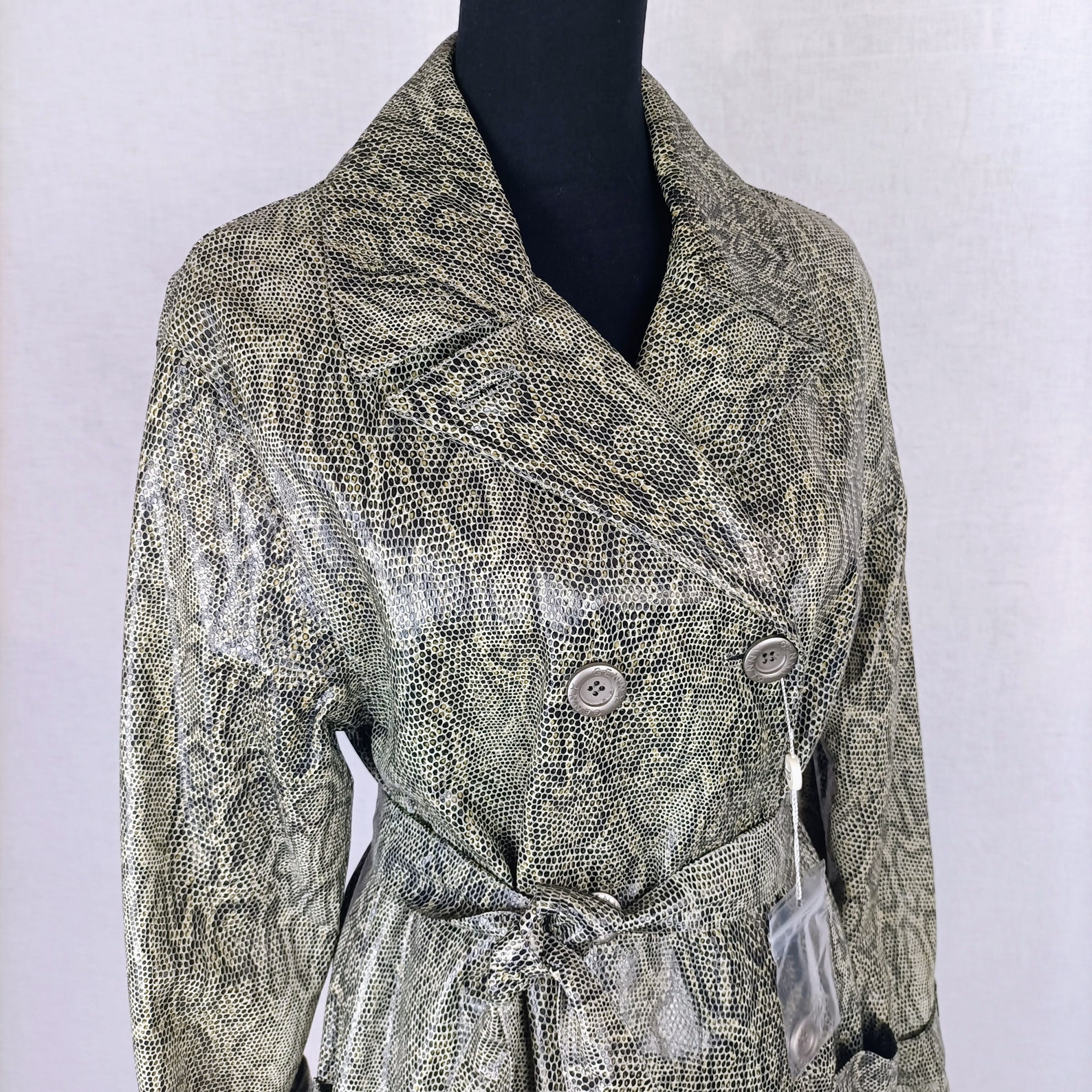 Leather Trench Coat Genny Python Print - Etsy