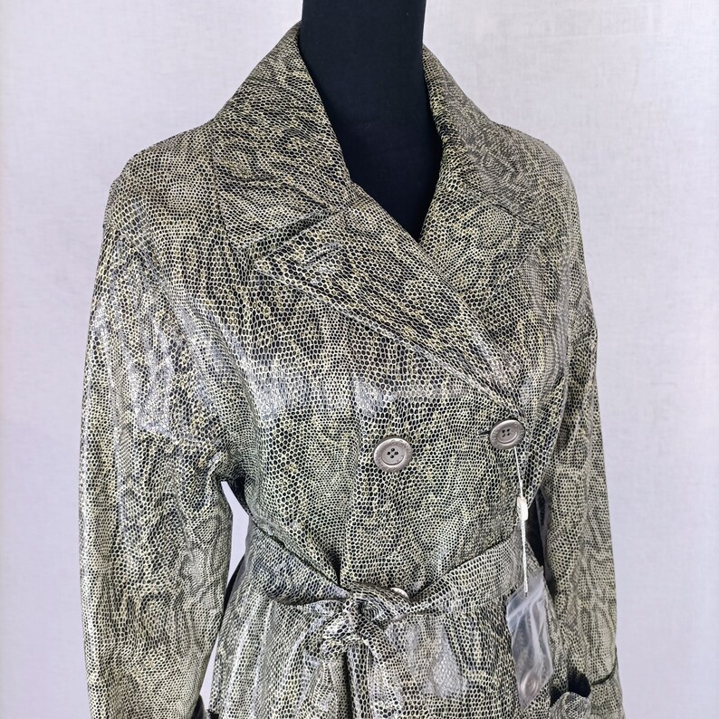 Leather Trench Coat Genny Python Print - Etsy