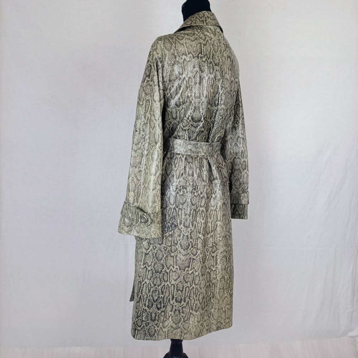 Leather Trench Coat Genny Python Print - Etsy