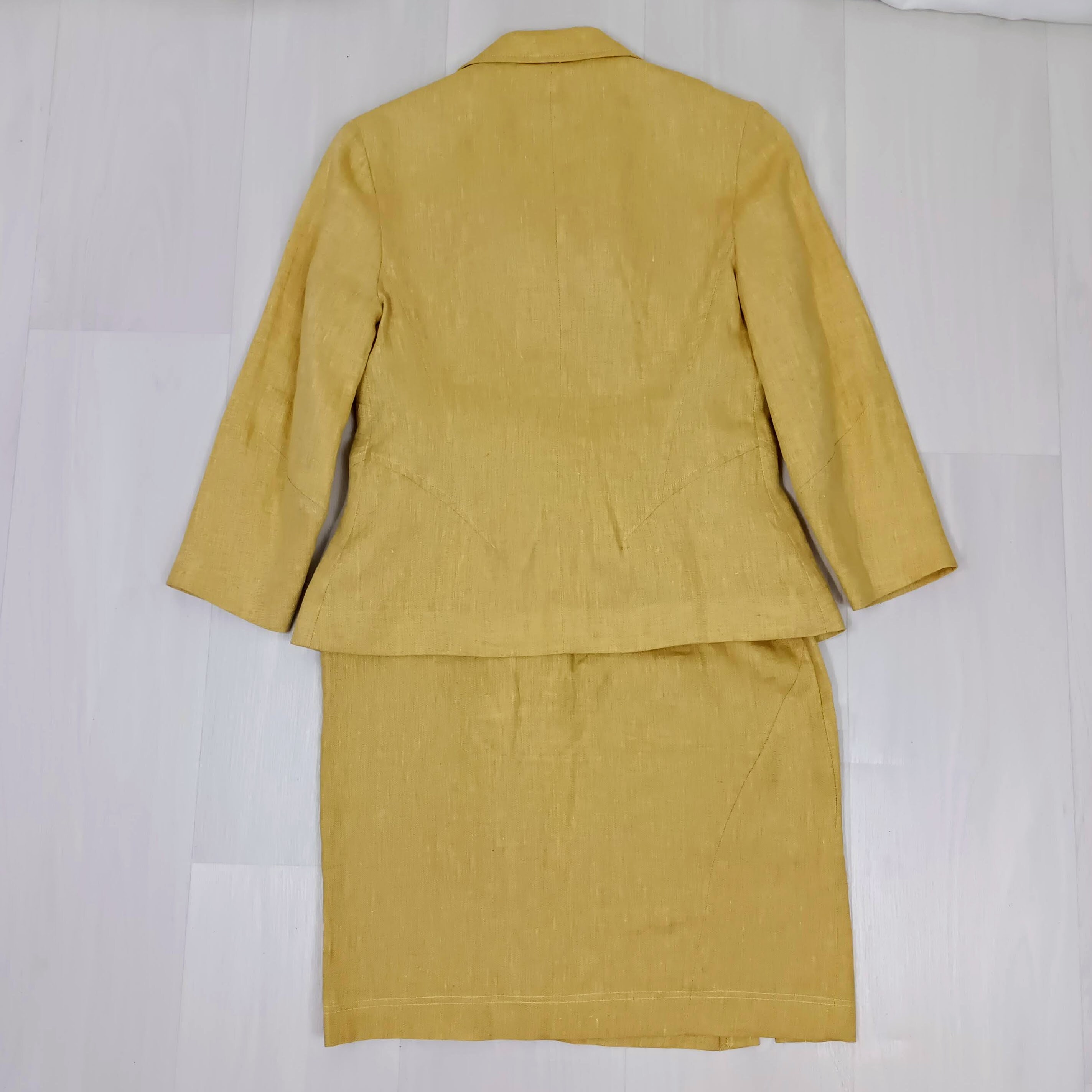Kenzo Yellow Linen Suit With Embroidery - Etsy