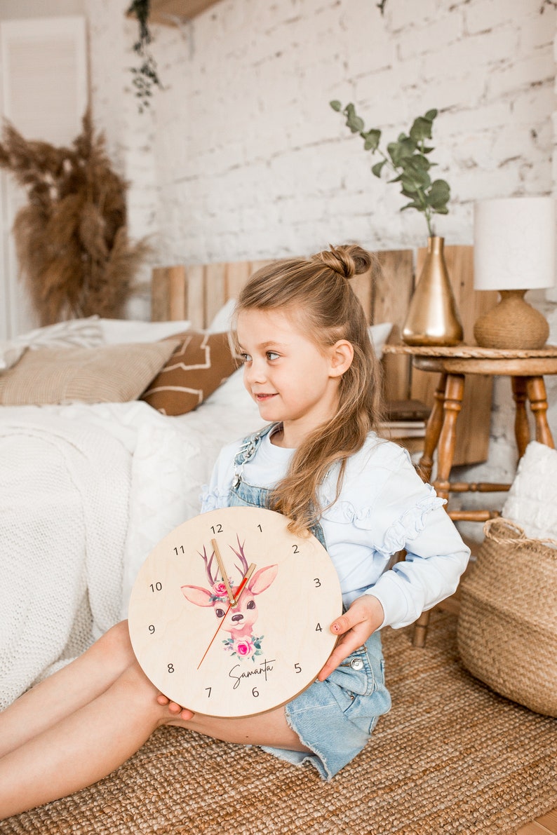 Personalized Wooden Name Clock Nursery Clock Nursery Decor - Etsy