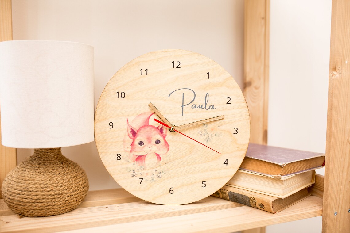 Personalized Wooden Name Clock Nursery Clock Nursery Decor - Etsy