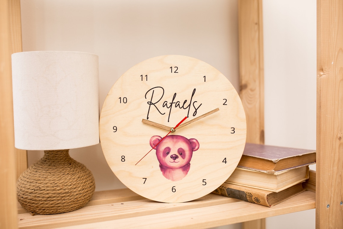 Personalized Wooden Name Clock Nursery Clock Nursery Decor - Etsy