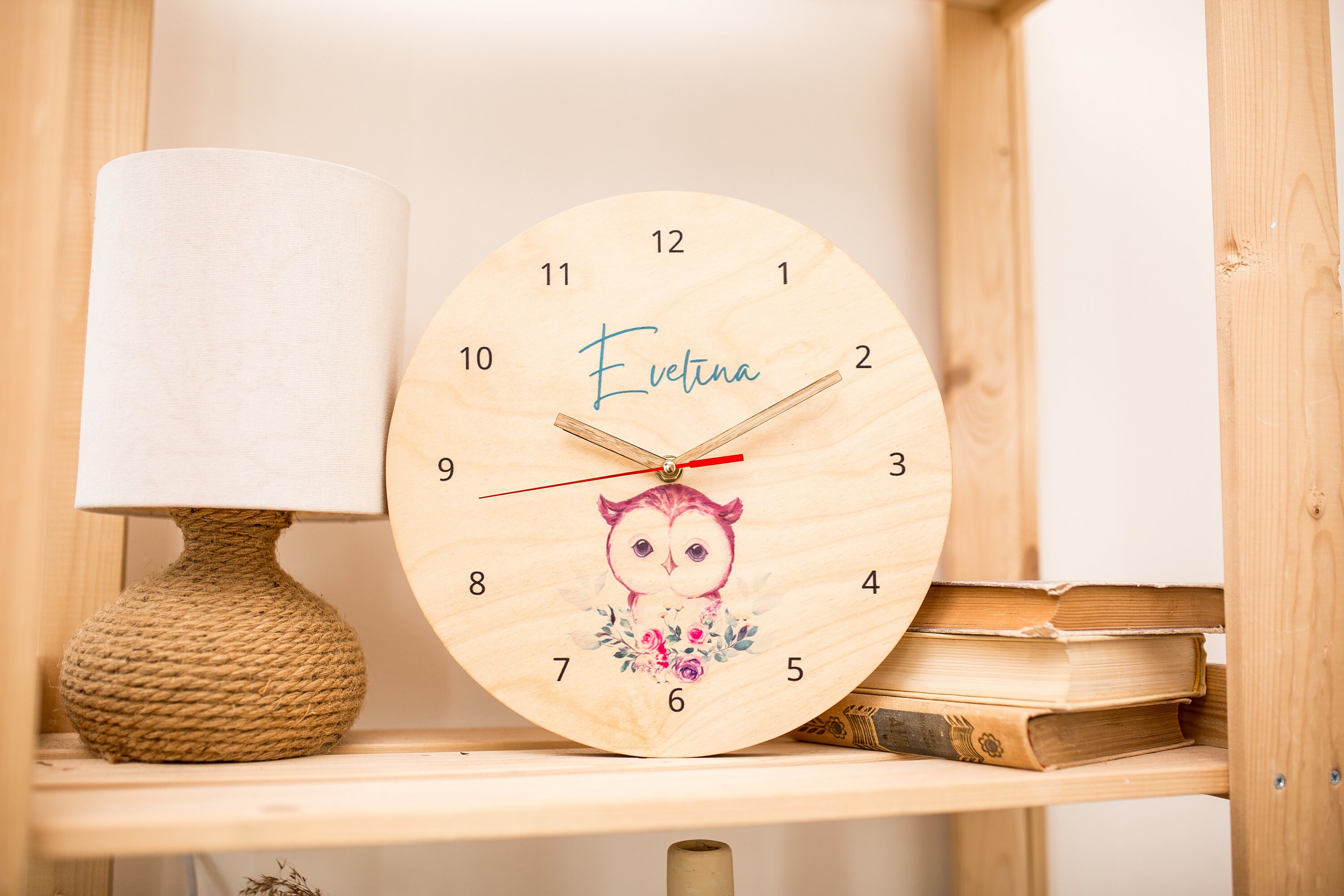 Personalized Wooden Name Clock Nursery Clock Nursery Decor - Etsy