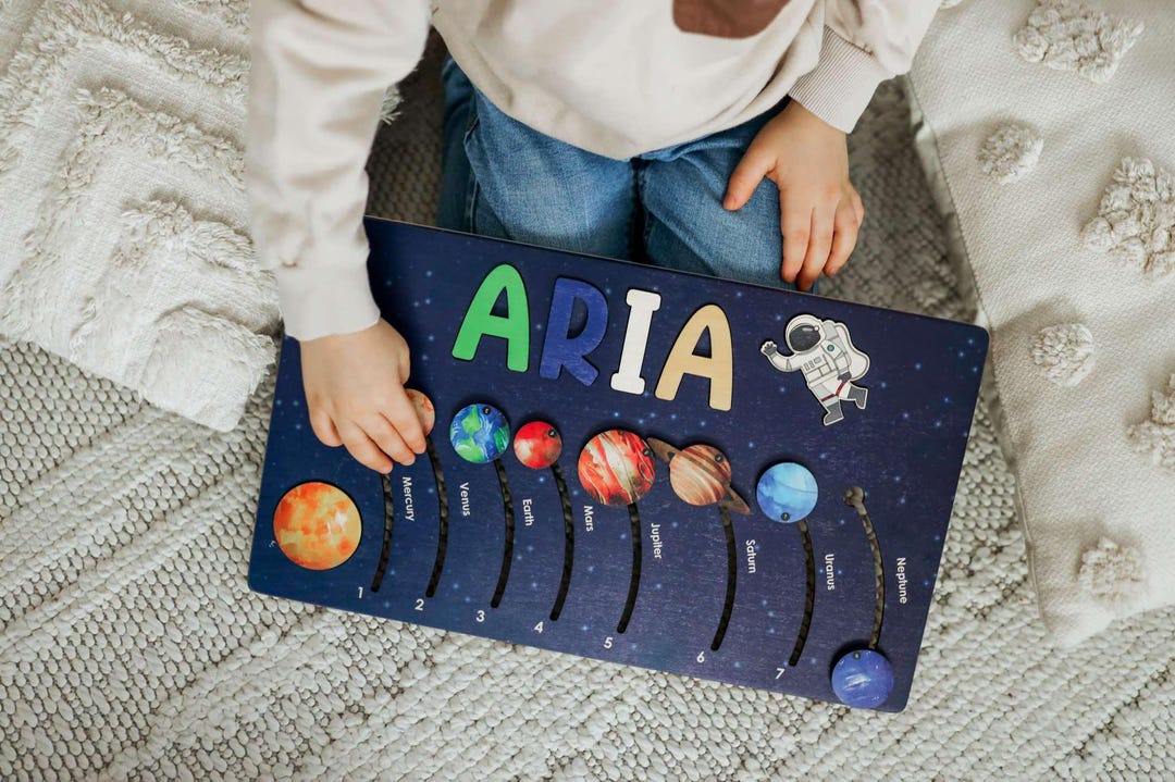 Solar System Name Puzzle, Laser-cut System Name Puzzle, Educational Toy ...