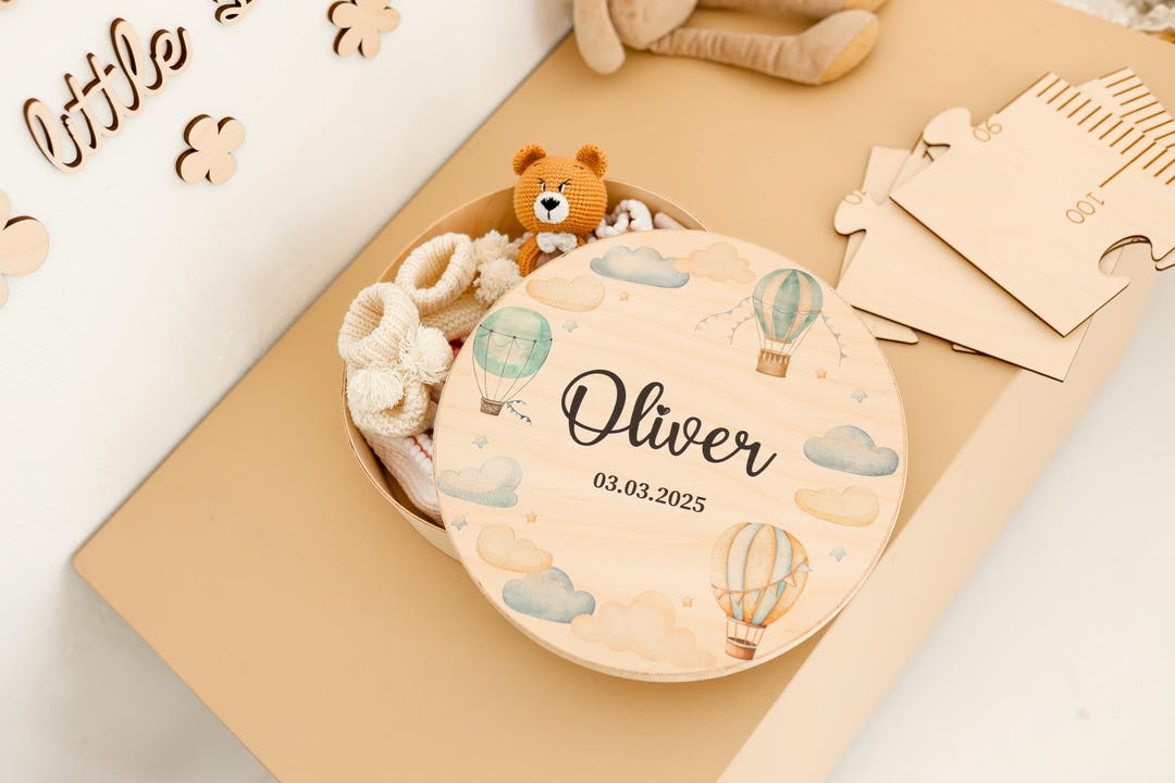 Personalized Baby Boy Memory Box: Baltic Birch Keepsake, Baptism Gift ...
