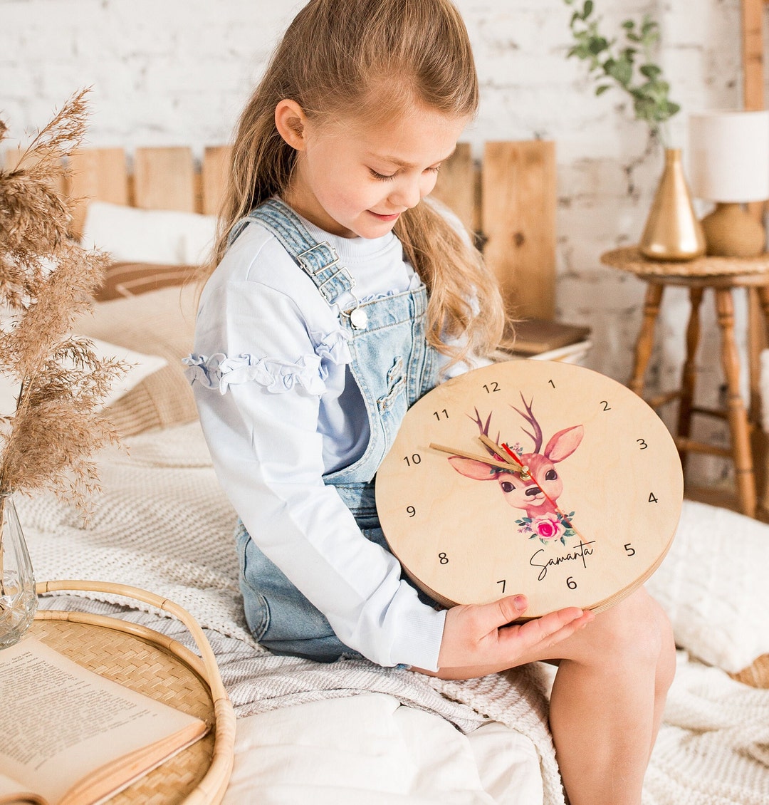 Personalized Wooden Name Clock Nursery Clock Nursery Decor - Etsy