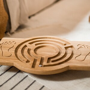 Balancing Board for Kids Labyrinth Oak Wood Activity Board Toddler ...