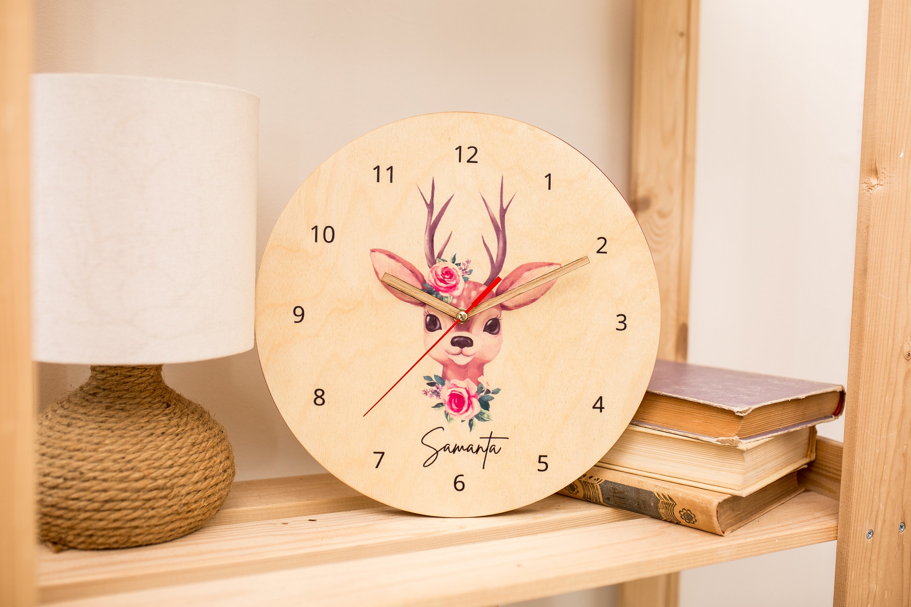 Personalized Wooden Name Clock Nursery Clock Nursery Decor - Etsy