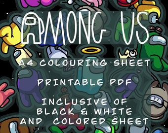Among Us Colouring Page, A4 Instant Download, Printable PDF, You Look ...