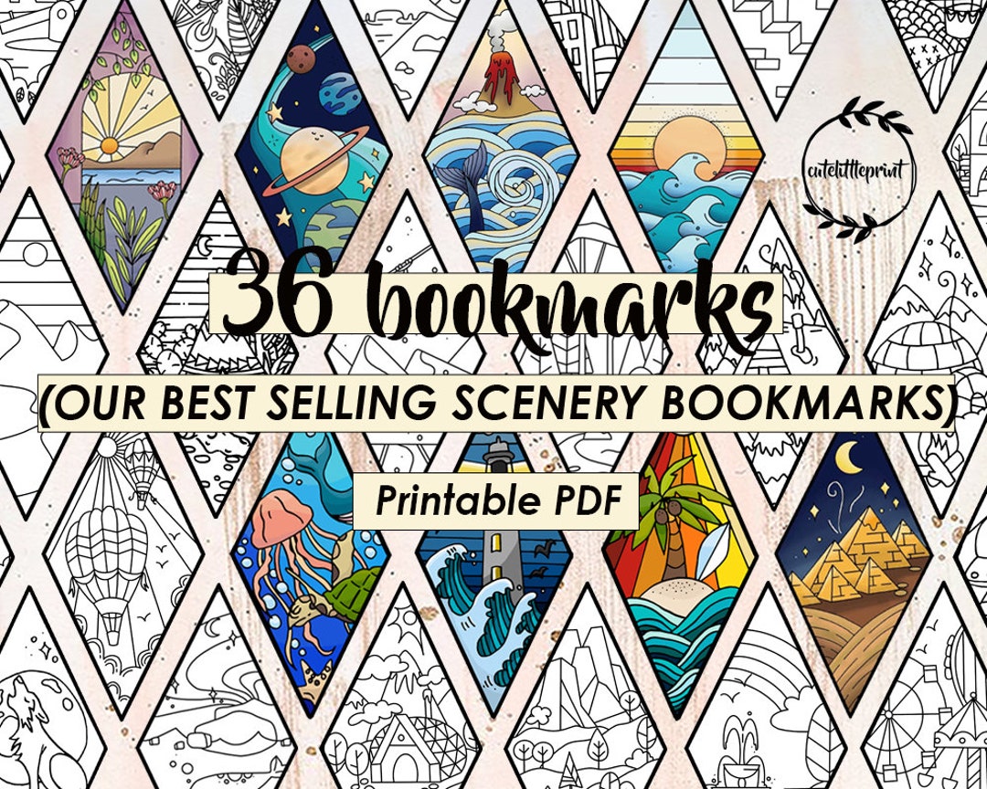 36 Printable Coloring Bookmarks of Scenery, Printable Bookmarks to ...