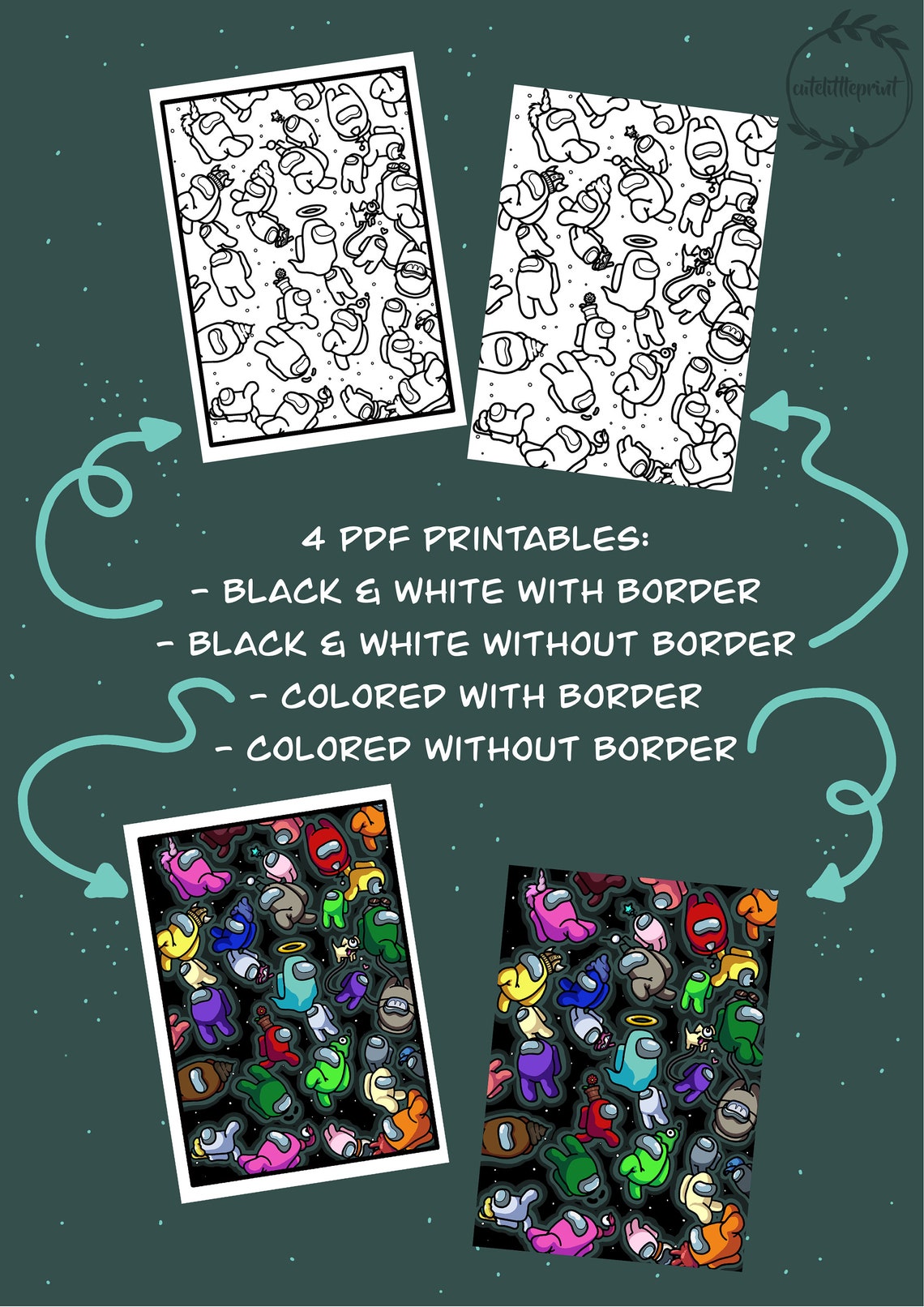 Among Us Colouring Page in Space, A4 Instant Download, Printable PDF ...