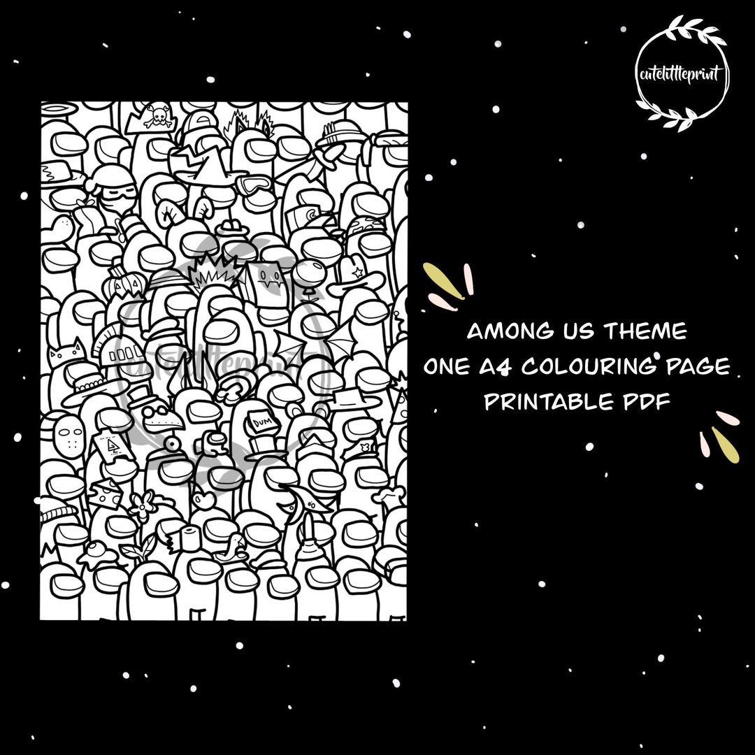 Among Us Colouring Page, A4 Instant Download, Printable PDF, You Look ...