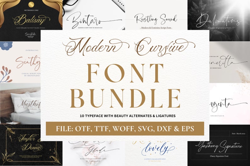 Wedding Font Bundle, Svg Font, Calligraphy Font, Handwritten Font ...