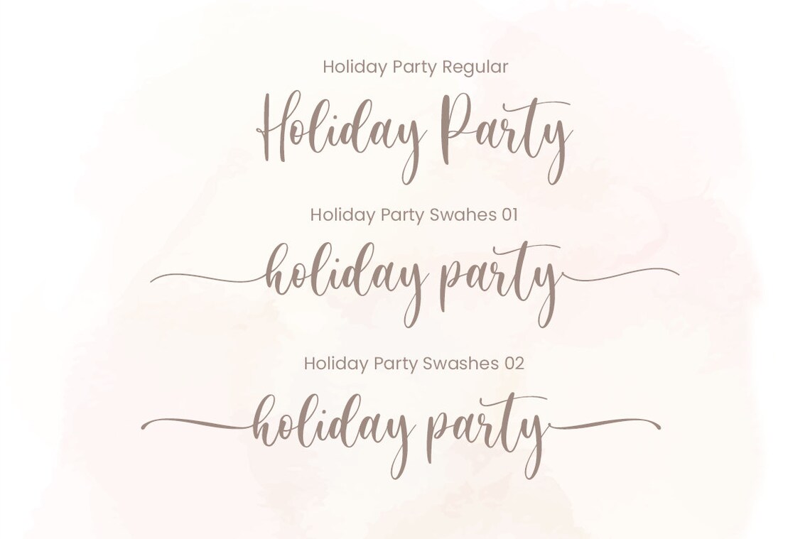 Holiday Party Script Handwritten Fonts Calligraphy Font | Etsy