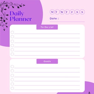Daily Planner, Download Pdf Printable - Etsy