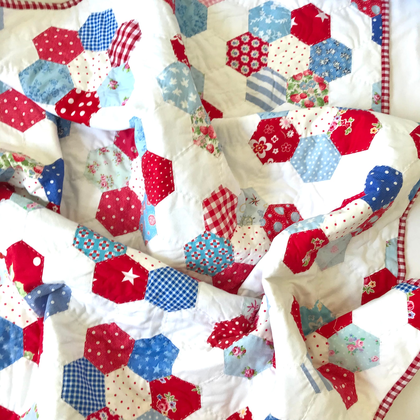 Hexagon Flower Quilt Pattern - Etsy Australia