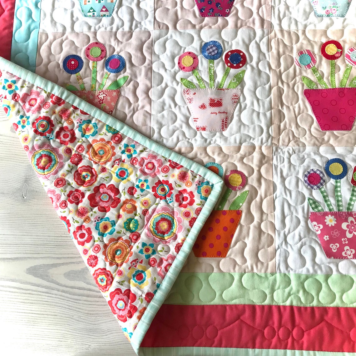 Flower Pots Quilt Pattern - Etsy