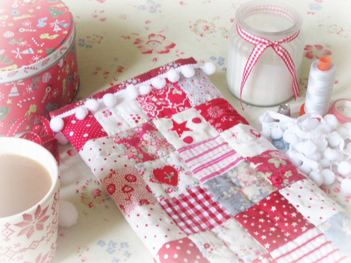 Red Patchwork Christmas Stocking Pattern - Etsy