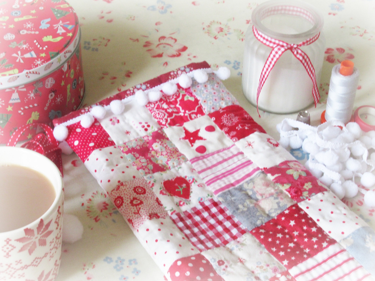 Red Patchwork Christmas Stocking Pattern - Etsy