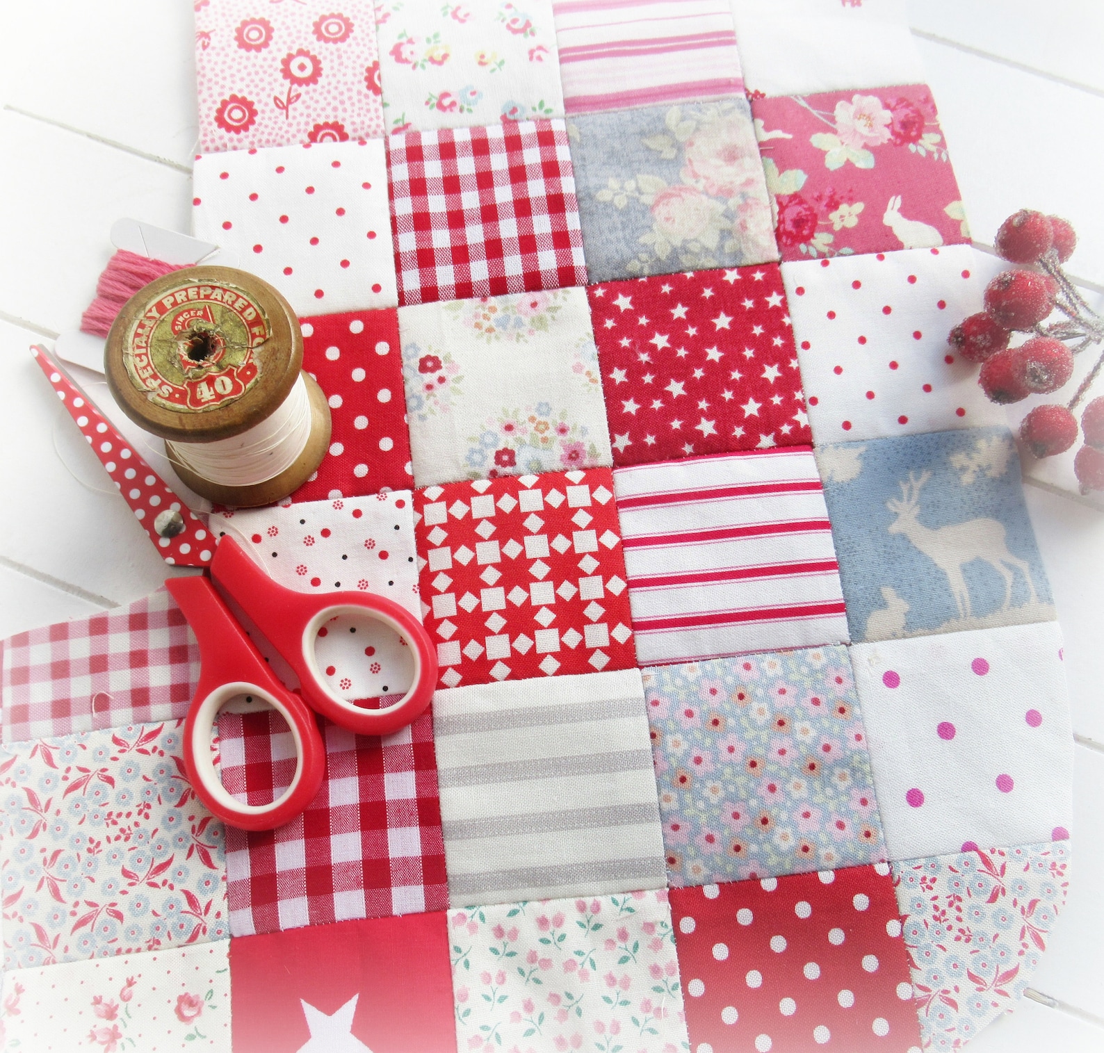 Red Patchwork Christmas Stocking Pattern - Etsy