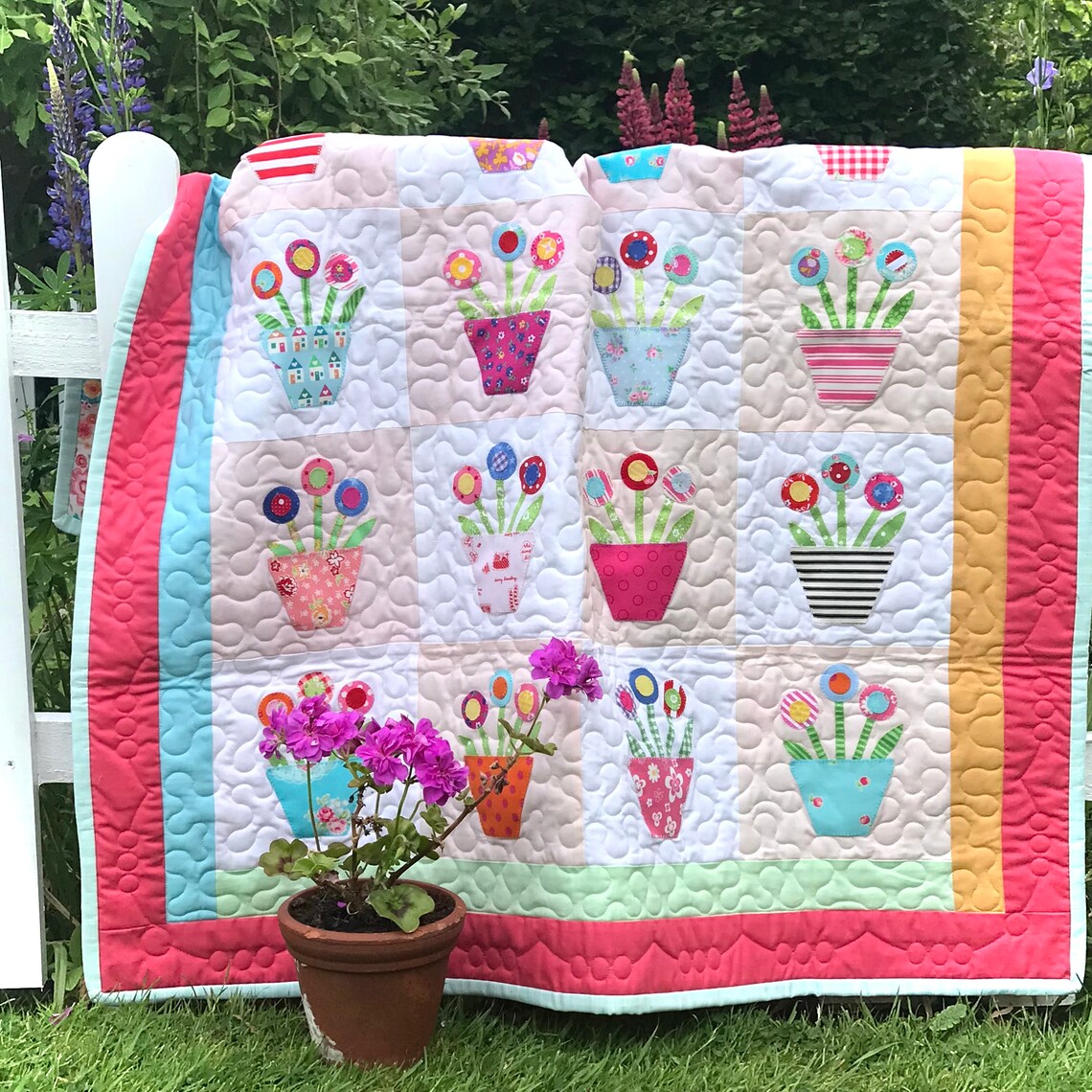 Flower Pots Quilt Pattern - Etsy
