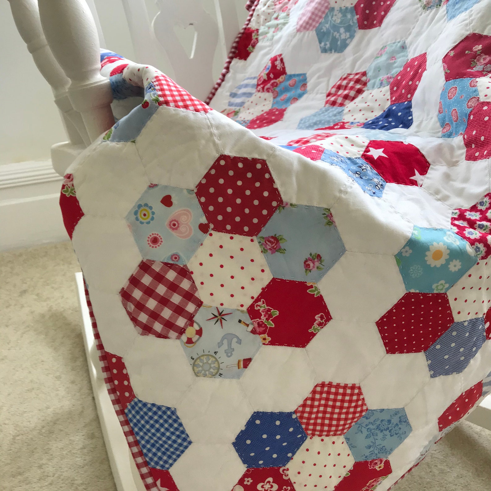 Hexagon Flower Quilt Pattern - Etsy