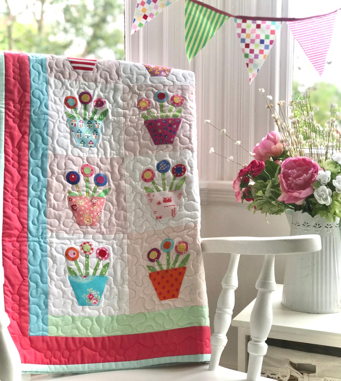 Flower Pots Quilt Pattern - Etsy