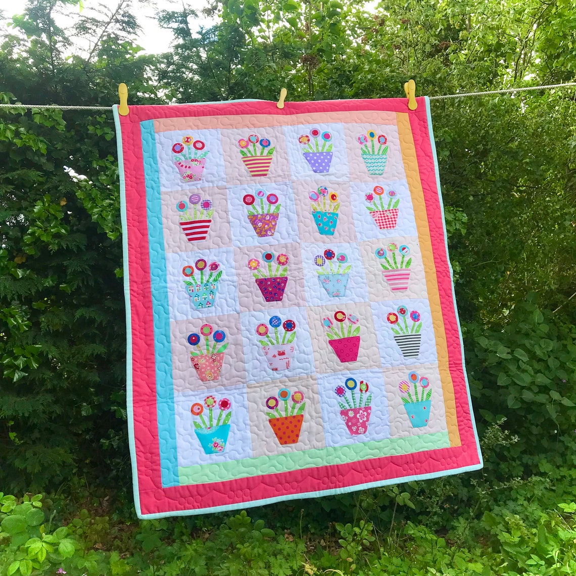 Flower Pots Quilt Pattern - Etsy