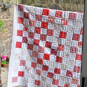 Red & White Checkerboard Quilt Pattern - Etsy