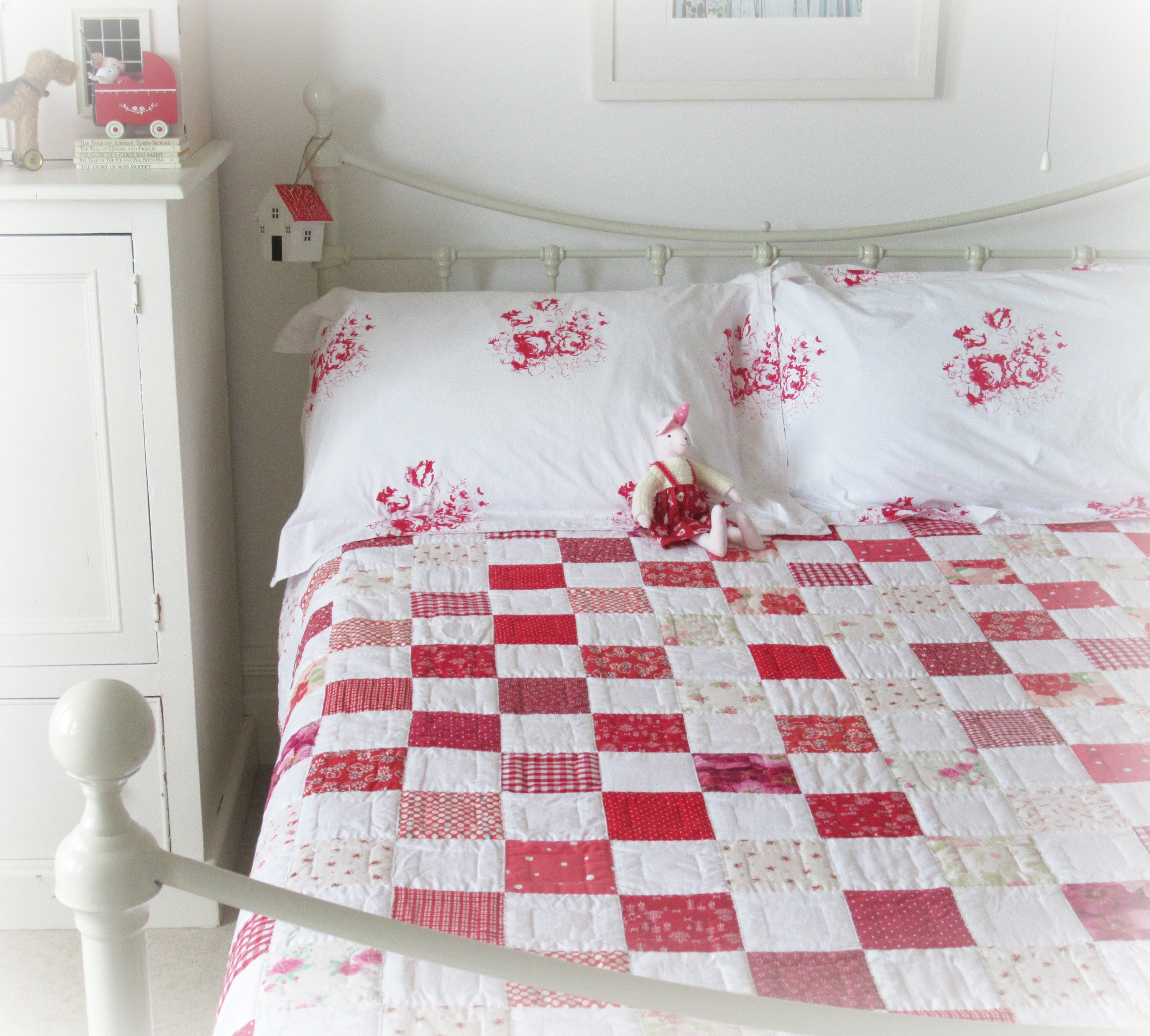Red & White Checkerboard Quilt Pattern - Etsy