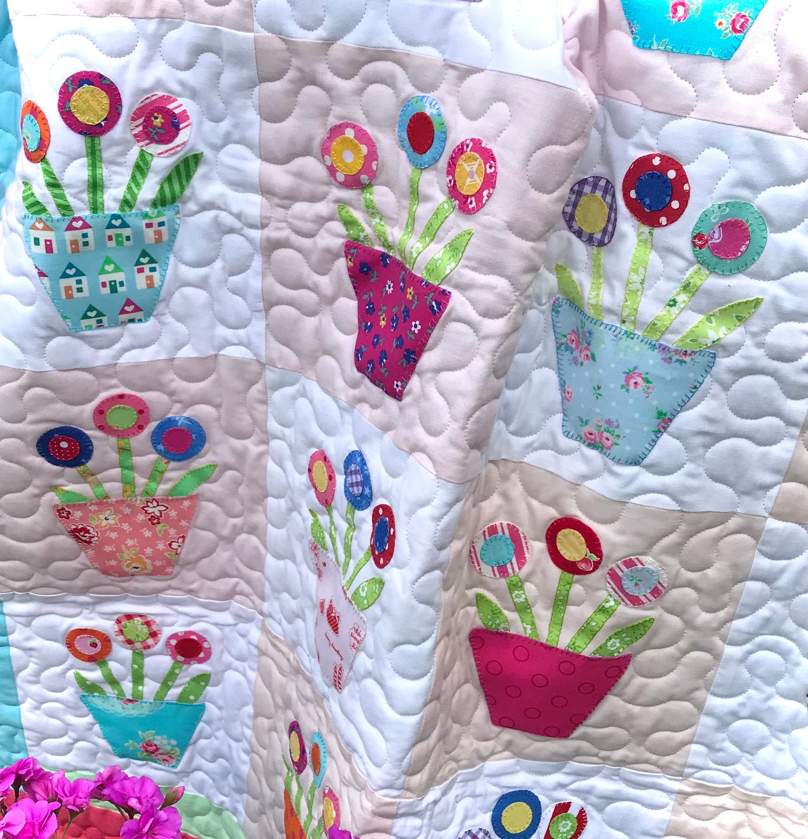 Flower Pots Quilt Pattern - Etsy