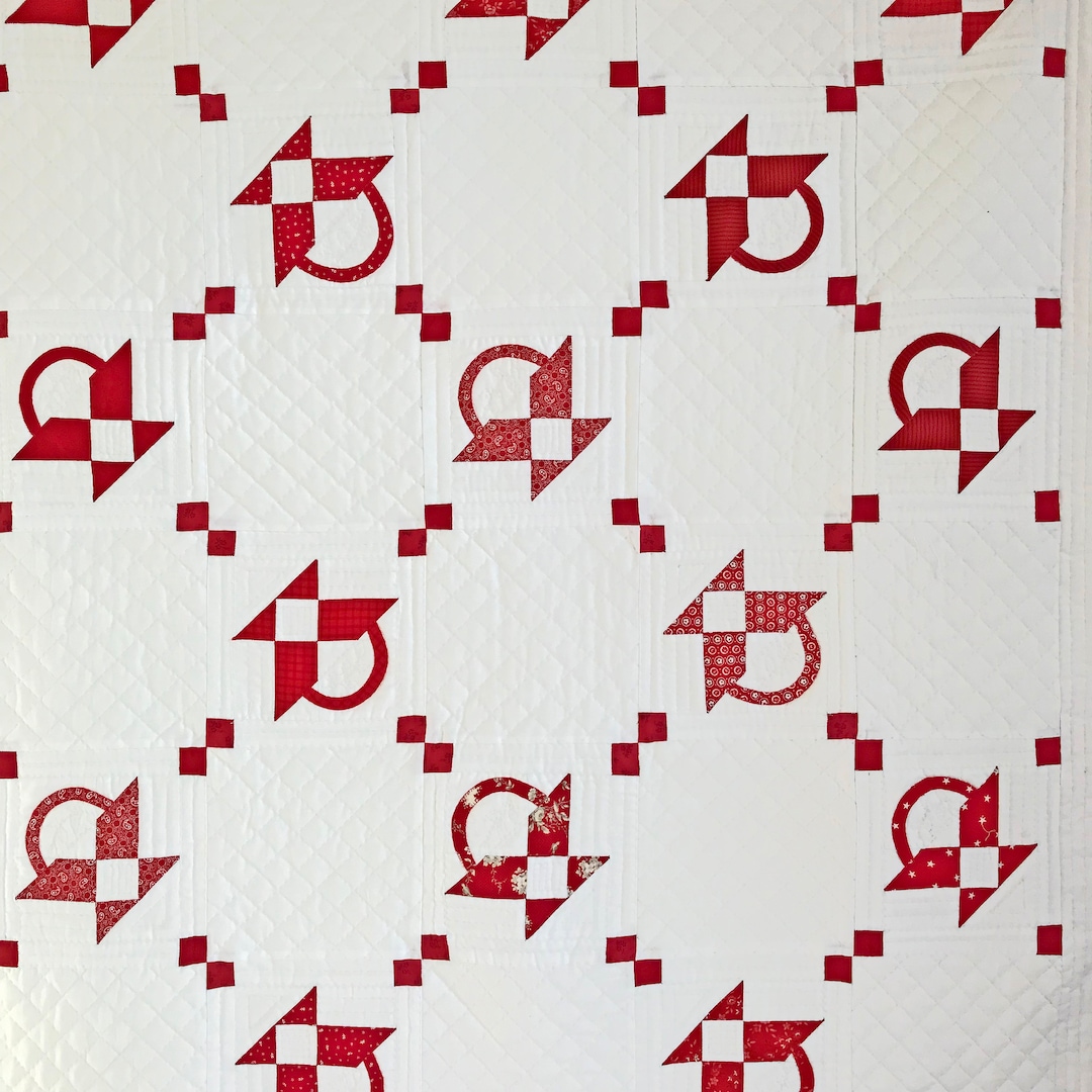 Red Baskets Quilt Pattern - Etsy