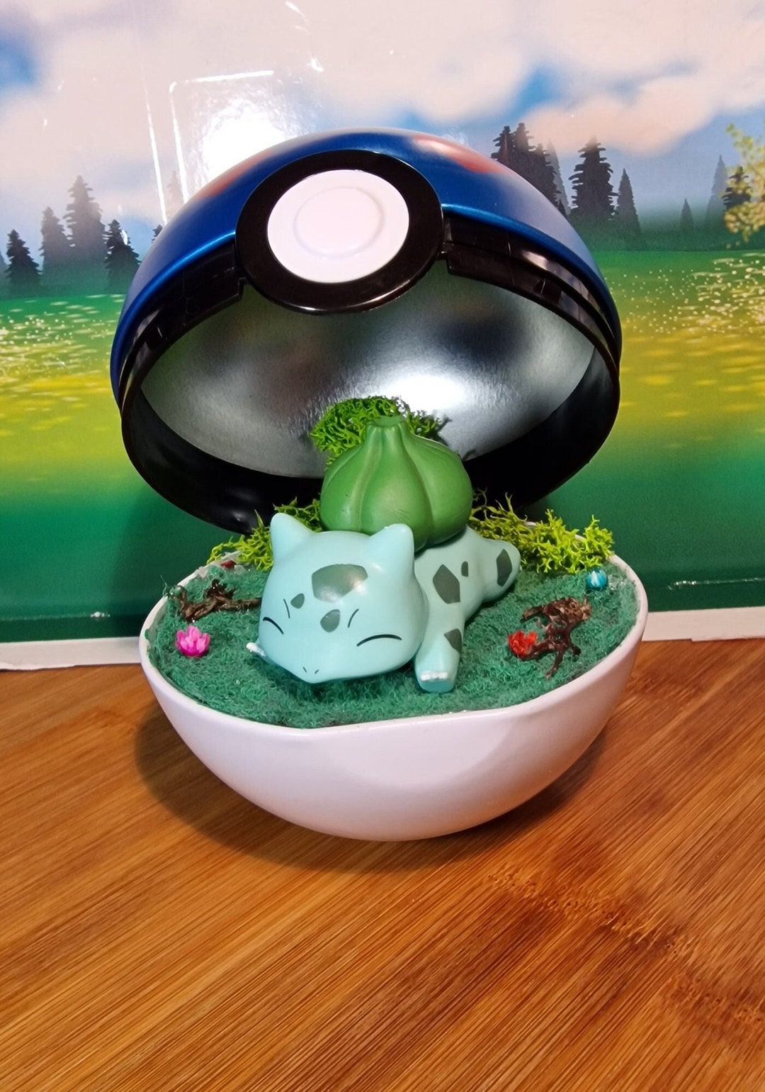 Diorama / Pokéball Sleeping Bulbasaur. Cute Pokemon - Etsy