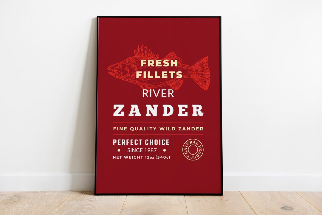 Poster Seafood Zander, Fish Poster, Fish Print - Etsy