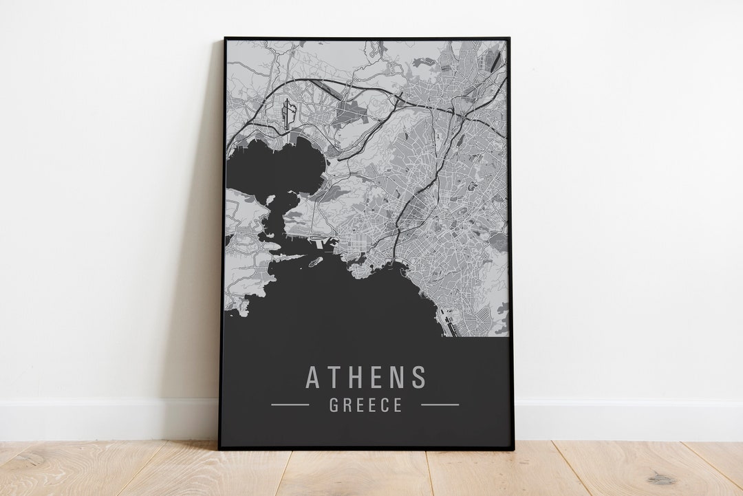 Poster Map of Athens Street Map Athens - Etsy