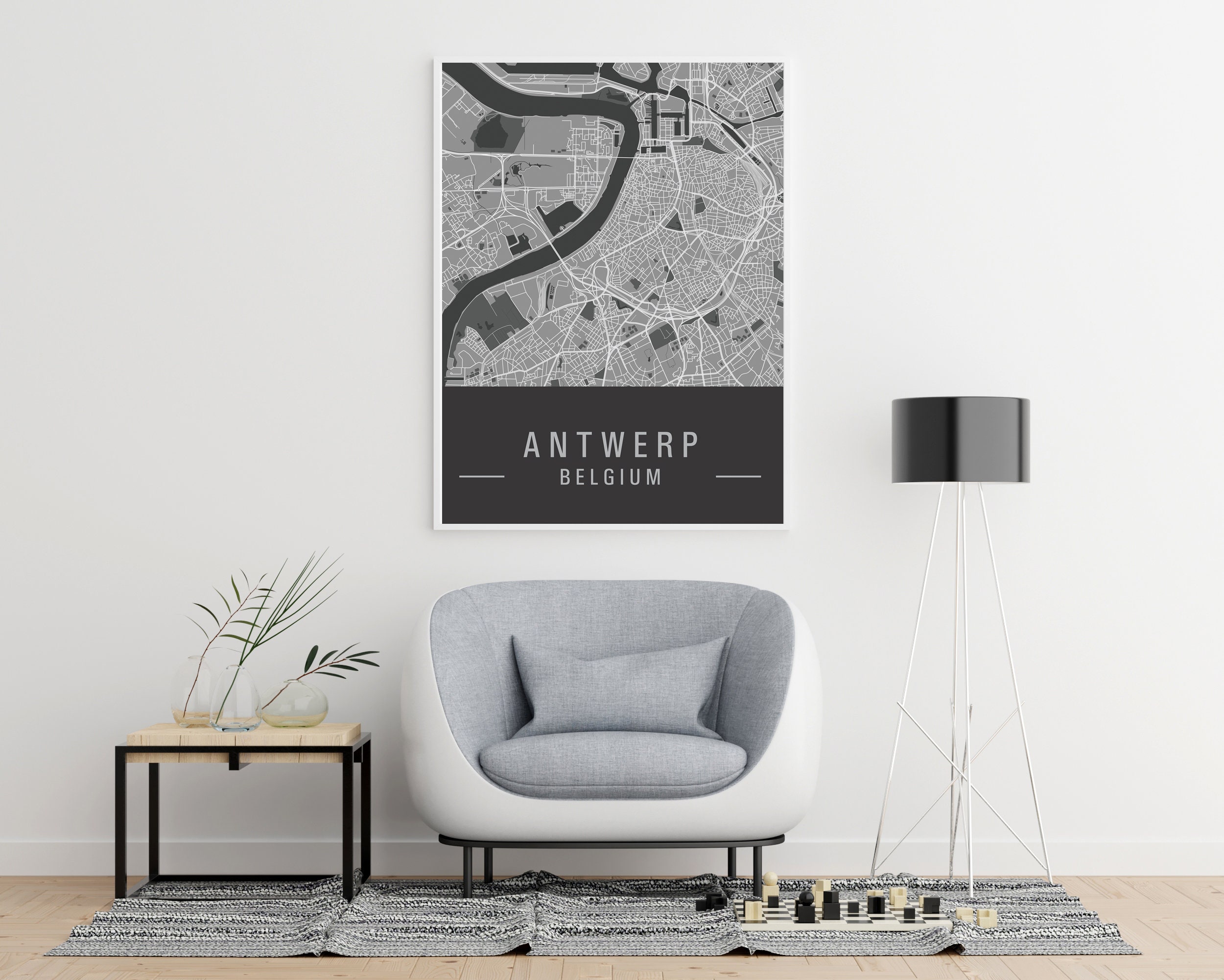 Poster Map of Antwerp Street Map Antwerp - Etsy